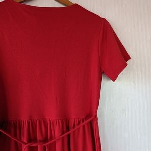 Vintage | Dresses | Vintage Embroidered Flower Red House Dress | Poshmark